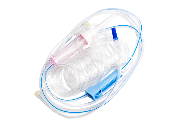 490cm extra long coiled giving set with 20dpm vented spike