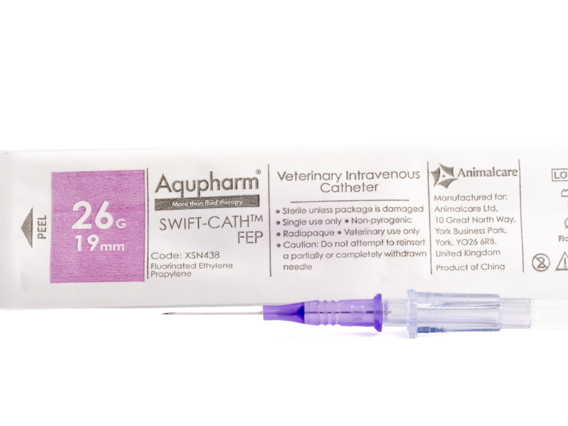 Swiftcath FEP Fluorinated Ethylene Propylene Catheter 26gx19mm